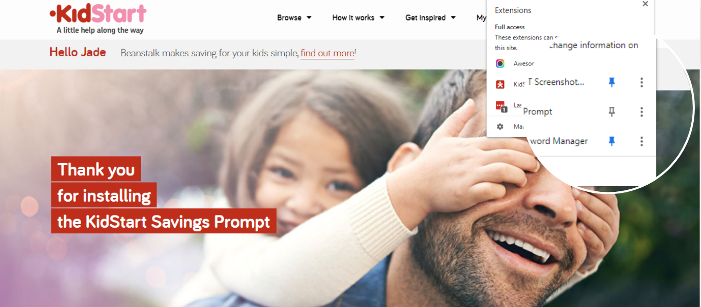How to install the KidStart Savings prompt in Chrome