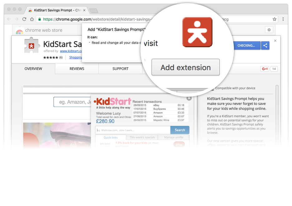 How to install the KidStart Savings prompt in Chrome